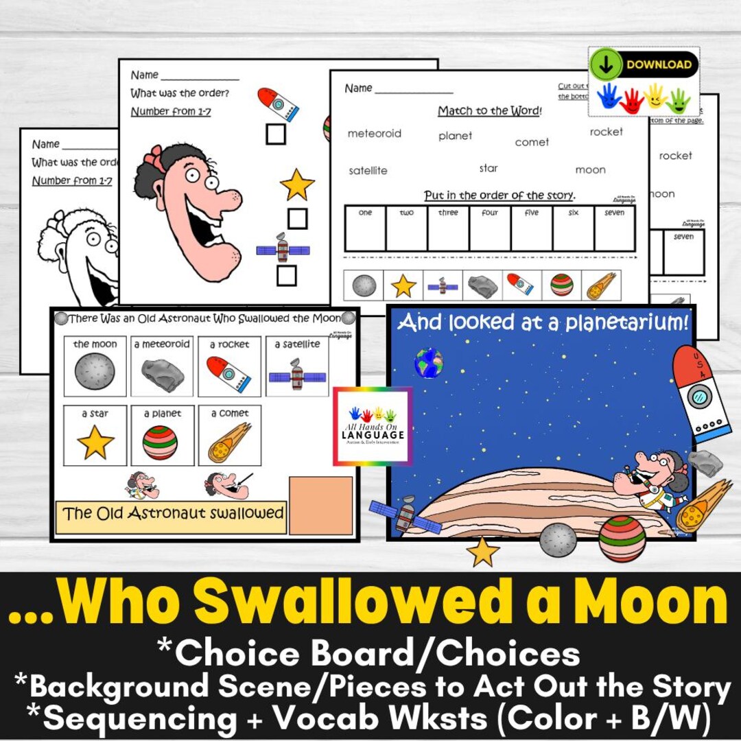 Old Astronaut Swallowed a Moon Story Companion: Speech Therapy ...