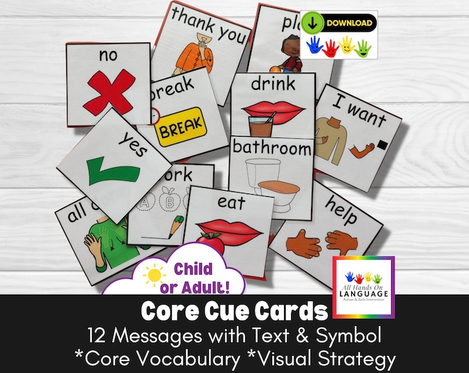 AAC Core Words Activity Middle or High School Core Vocabulary Speech ...