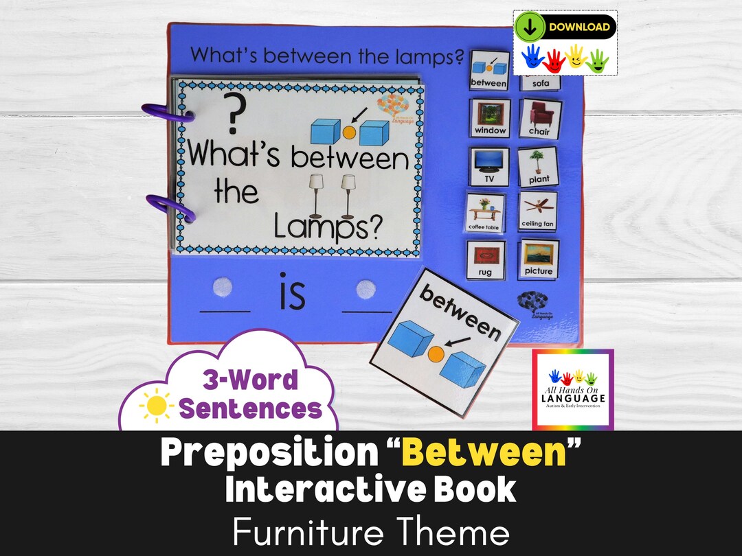 Furniture Interactive Book: Preposition 'between', Speech & Autism (PDF ...