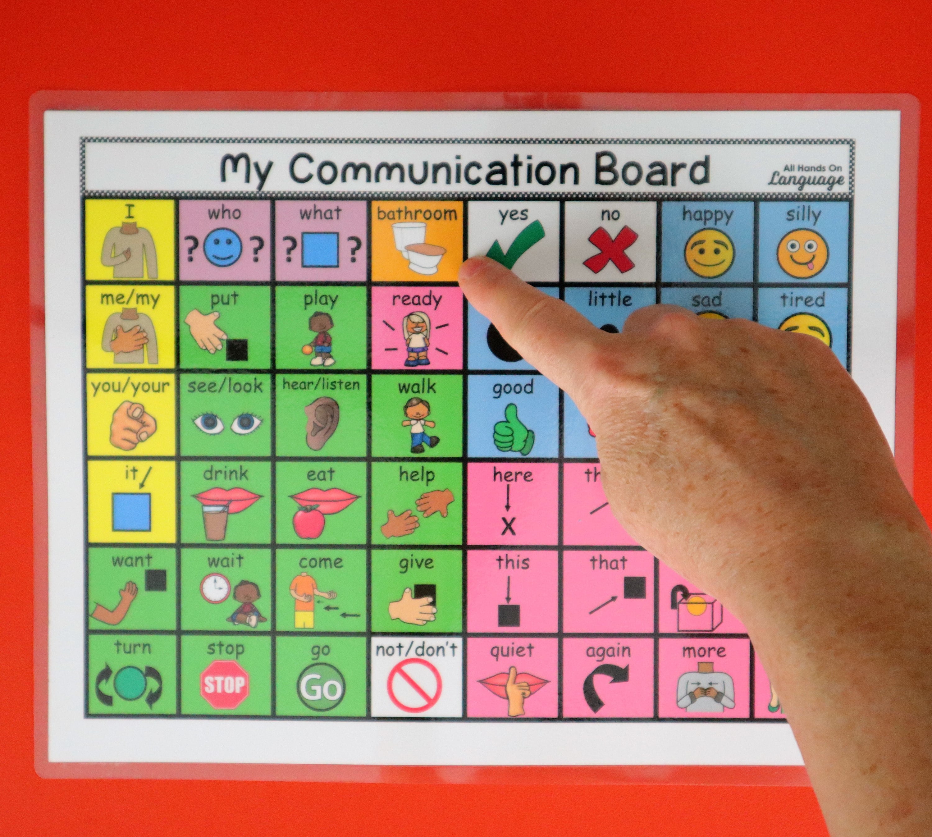Basic Communication Board 48 Color Coded Words Aided Language AAC