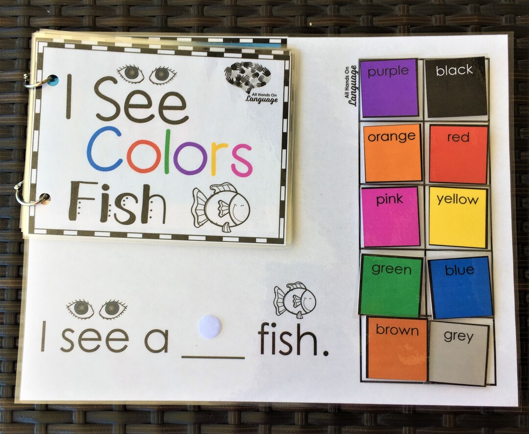 I See COLORS Fish, Interaktives Buch Aktivität zur Satzformulierung mit ...