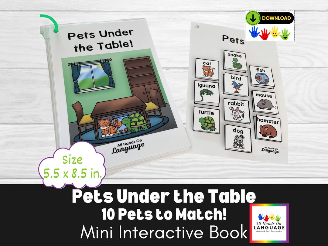 Pets Under the Table Interactive Book: Speech Therapy & Autism ...