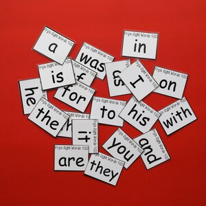 Fry's Sight Words 1-20 Bingo Game, 6 Bingo Cards, 20 Word Calling Cards ...