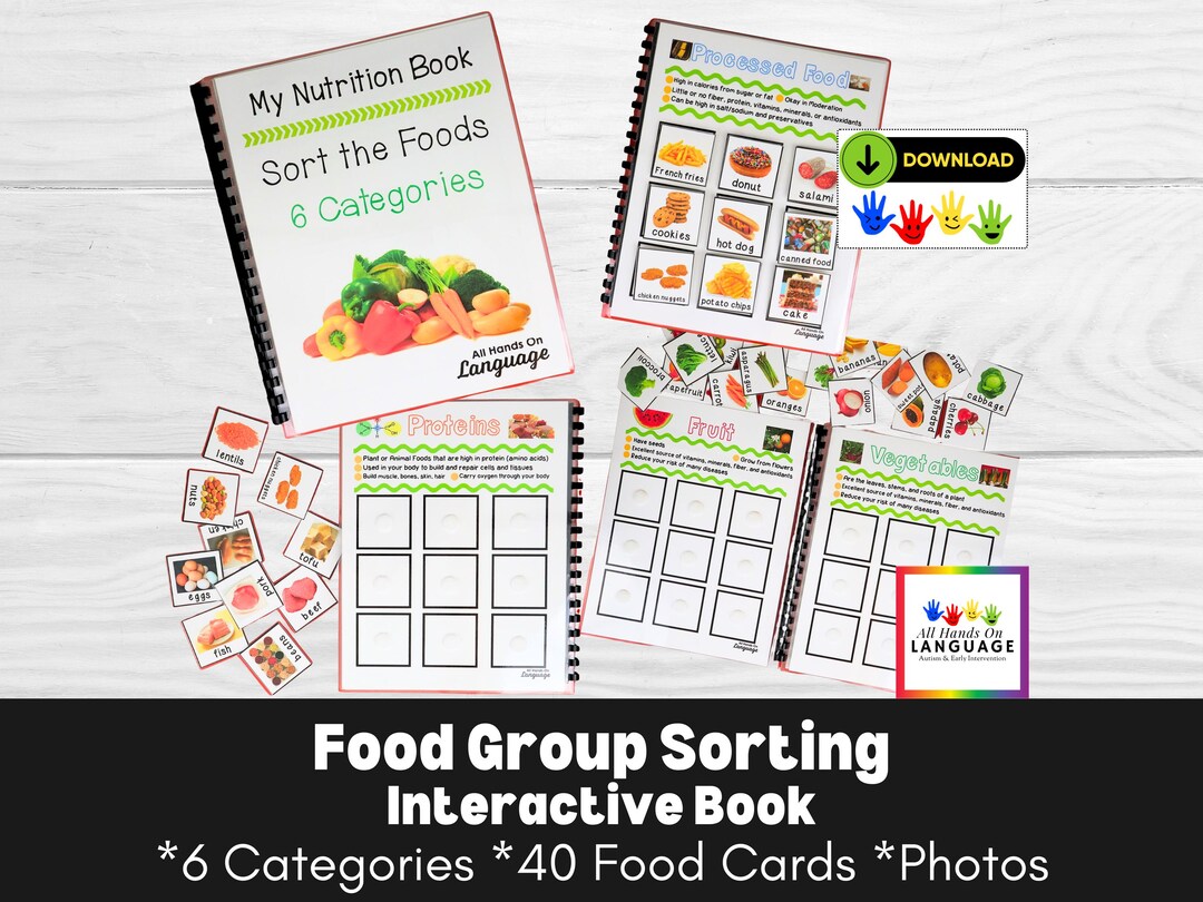 My Nutrition Interactive Book, Sort 54 Photo Food Cards Into 6 Food ...