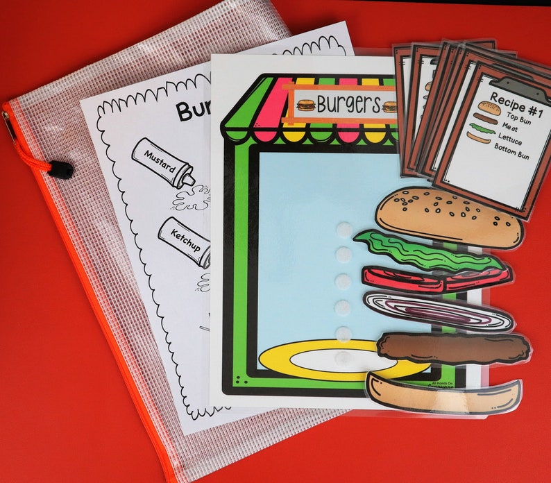 Build a Burger From a Recipe Sequencing Activity Set Follow - Etsy