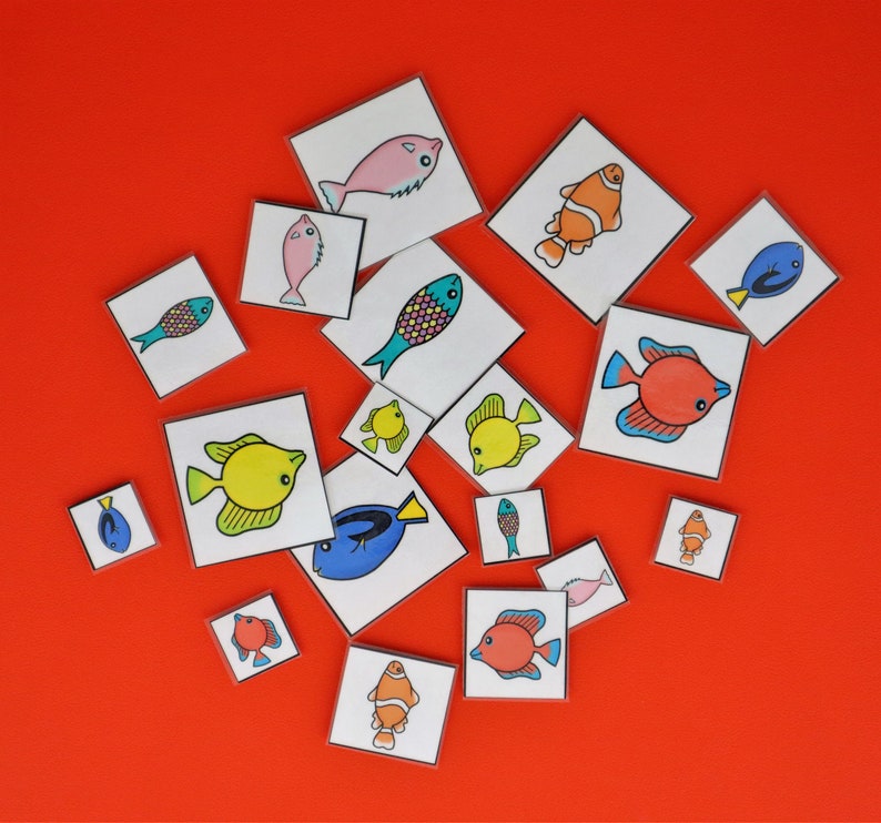 Fish Size Sort Activity Small Medium Big Fish Pictures in 3 - Etsy