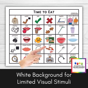 Time to Eat Communication Board 30, Color Coded Words, Aided-language ...