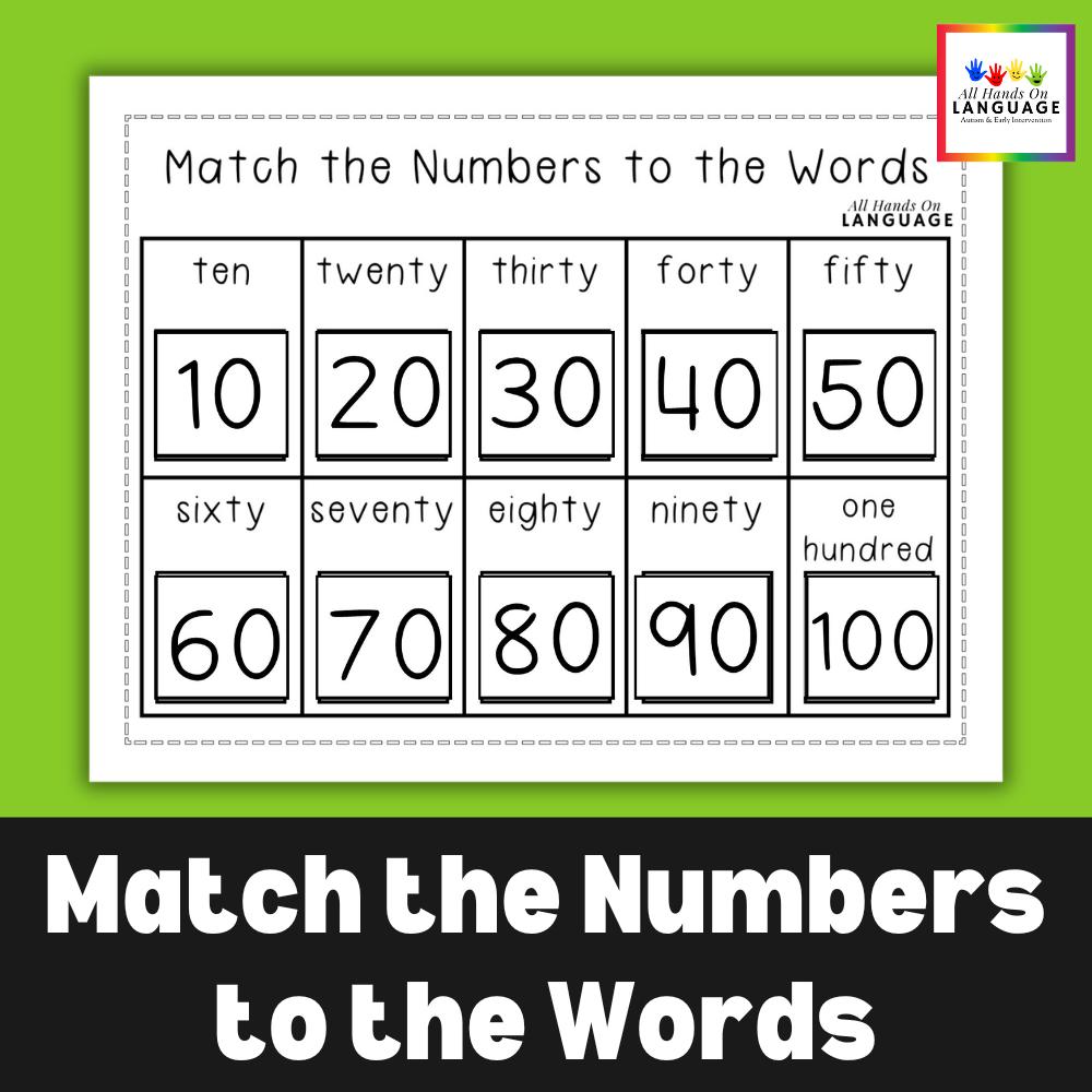Skip Count 10-100 Activity: Number to Word Match (PDF Printable) - Etsy