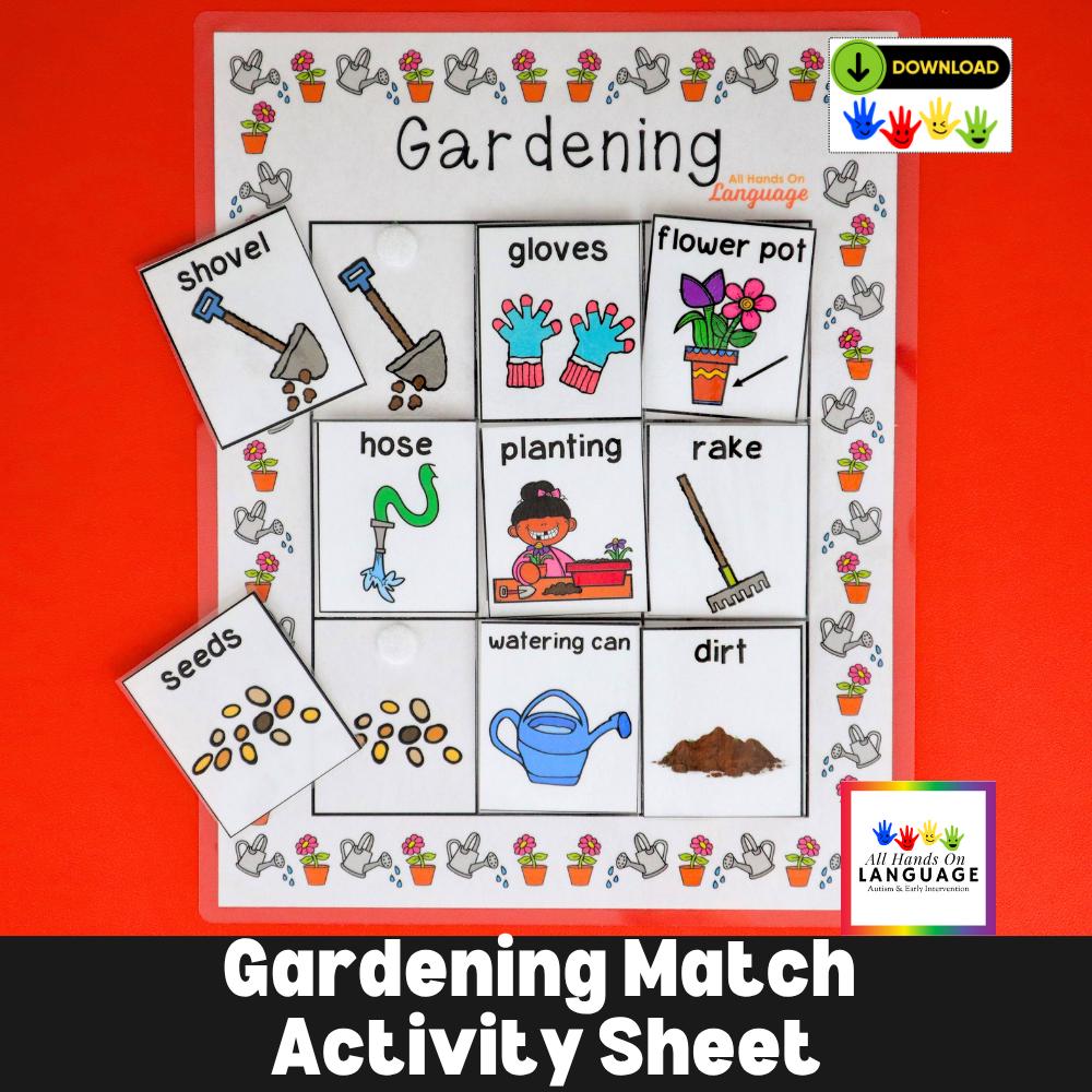 Gardening Vocabulary Matching Game: Spring Activity (PDF Printable) - Etsy