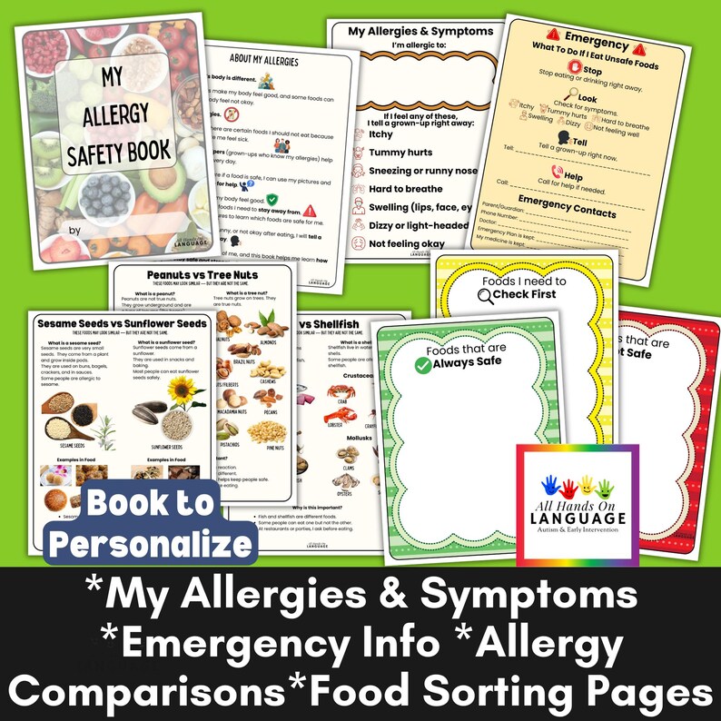 Food Allergy Safety Kit: Visuals, Sorting & Caregiver Education With ...