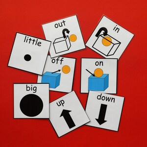 Core Vocabulary Cue Cards, 48 Words Pictures on 3-inch Cards, Aided ...