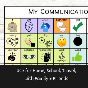 Pre-made Core Communication Board-48, Aided-language, AAC, Non Verbal ...