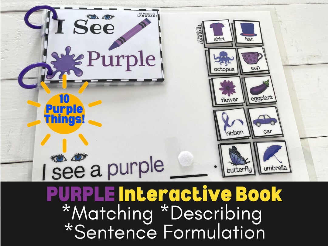 I See PURPLE... Interactive Book and Sentence Formulation Activity ...