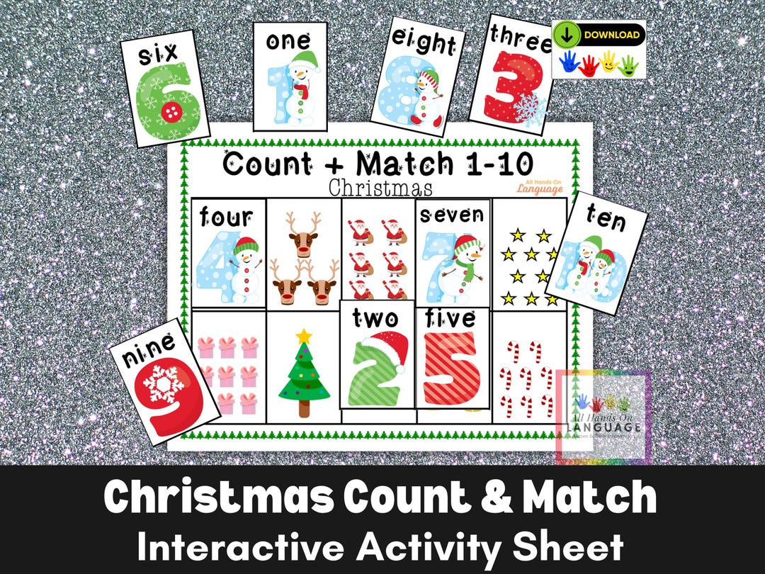 Christmas Count & Match Activity, Numbers 1-10, Autism and Preschool ...