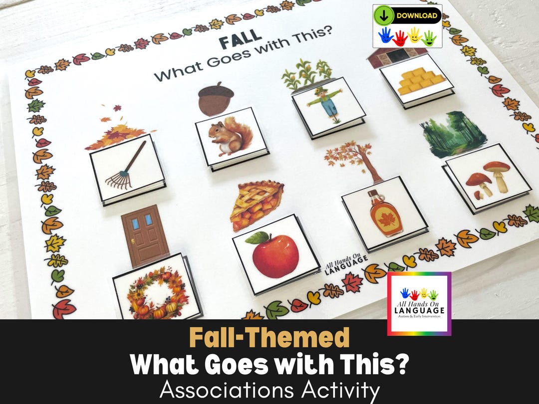 Fall-themed What Goes With This? Associations Matching Activity, Autumn ...