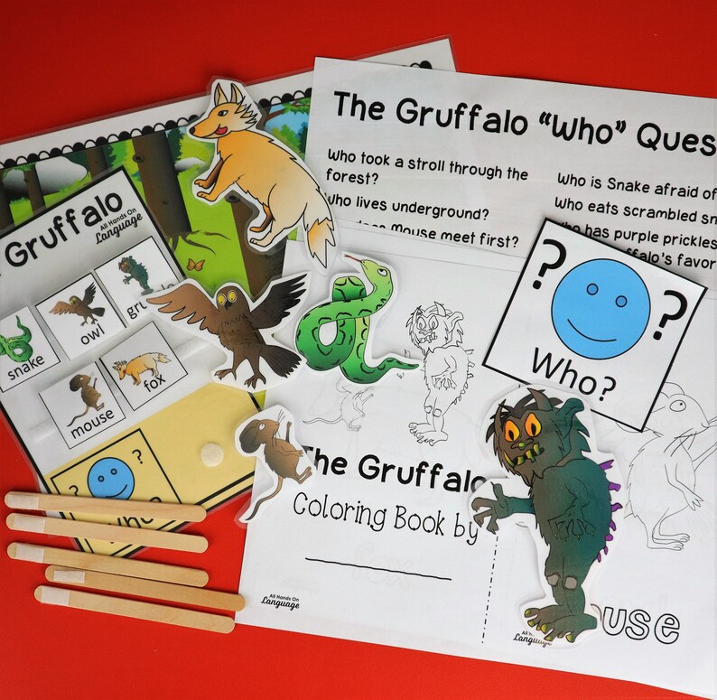 The Gruffalo Story Companion Set: Comprehension, Retelling & Coloring ...