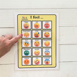 I Feel... Communication Board- 15 Emojis Expressing Feelings, AAC ...