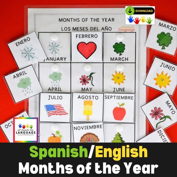 Months In Spanish And English In Order