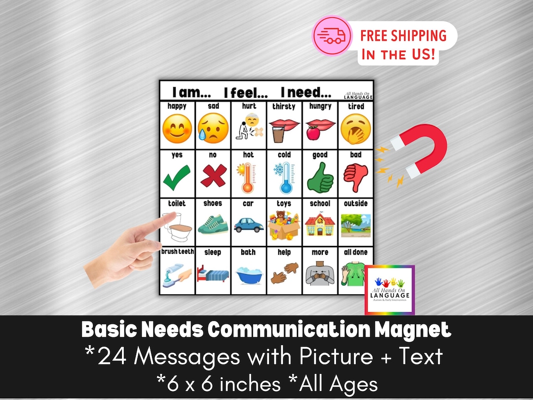Magnetic Communication Board: 24 Picture Messages for Home & Classroom ...