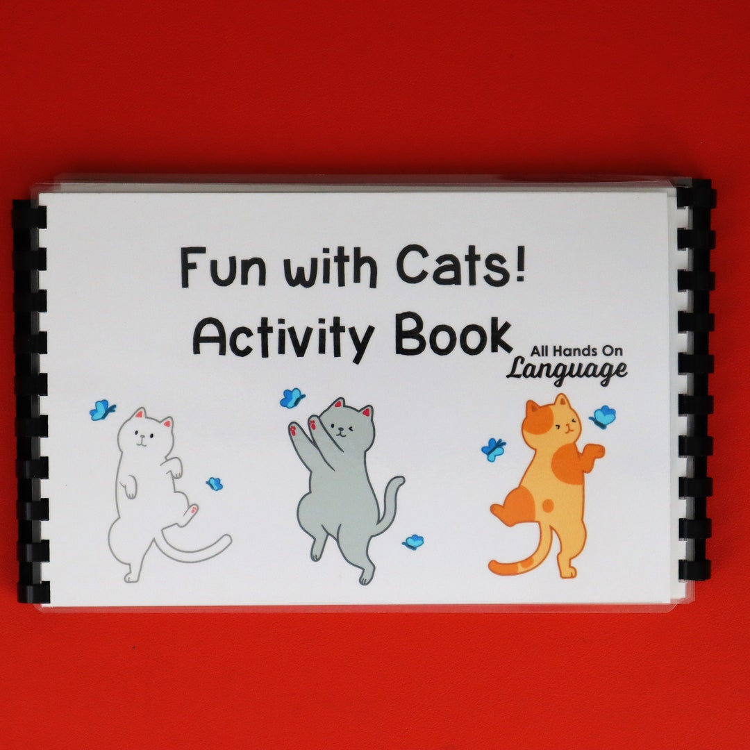 Pre-made, Fun With Cats Activity Book, Both Interactive and Dry Erase ...