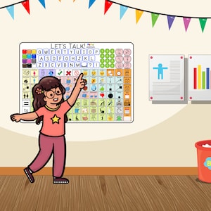 Communication Board Wall Poster- Let's Talk! 150 Messages, 4 Sizes, AAC ...