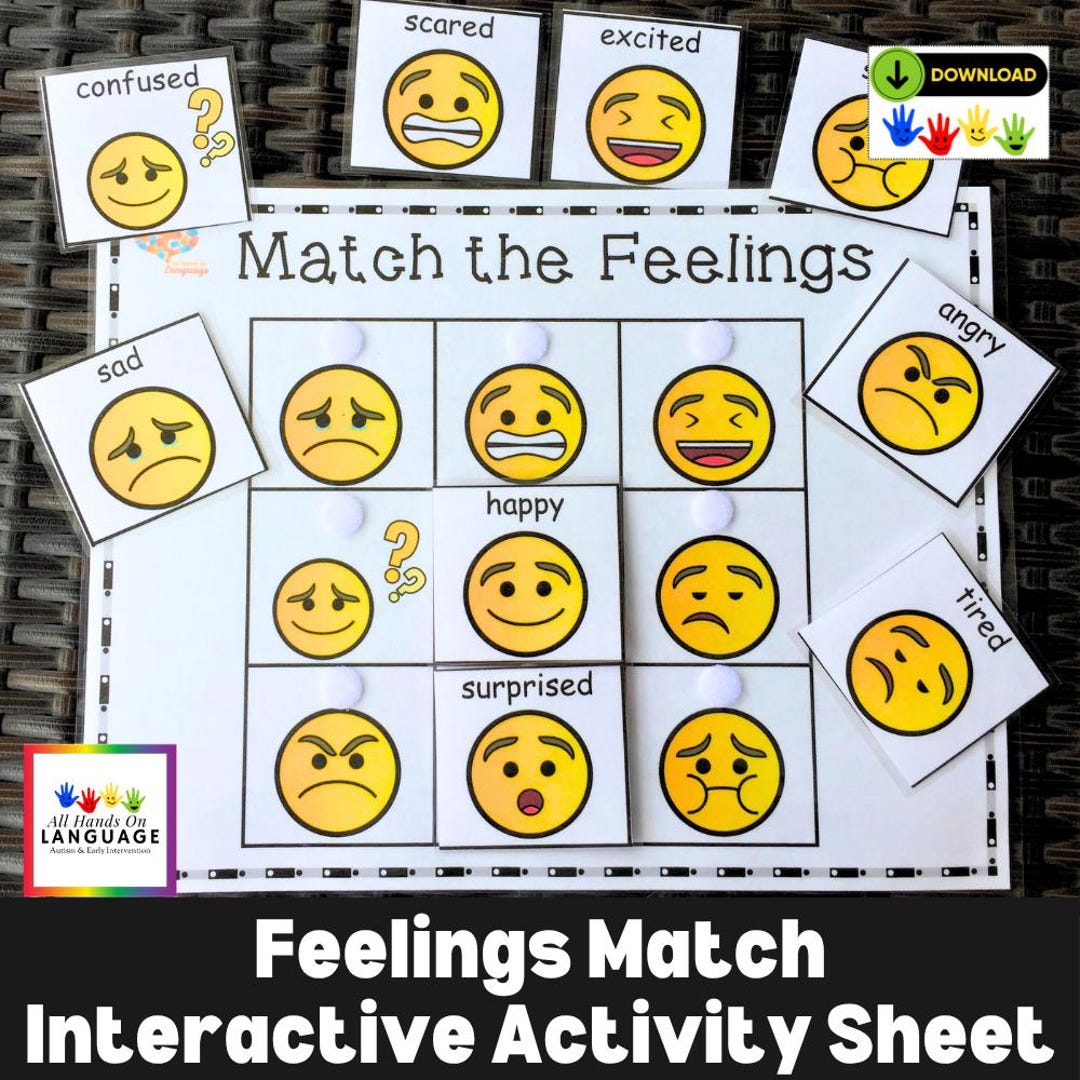 Emoji Feelings Match Activity: Autism & Preschool Learning (PDF ...
