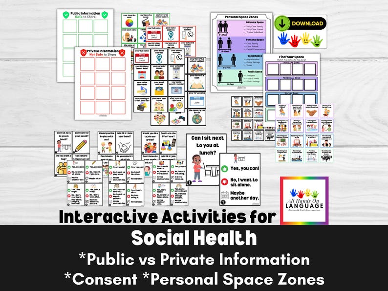 Special Education Social Skills Unit: Consent, Personal Space Support ...