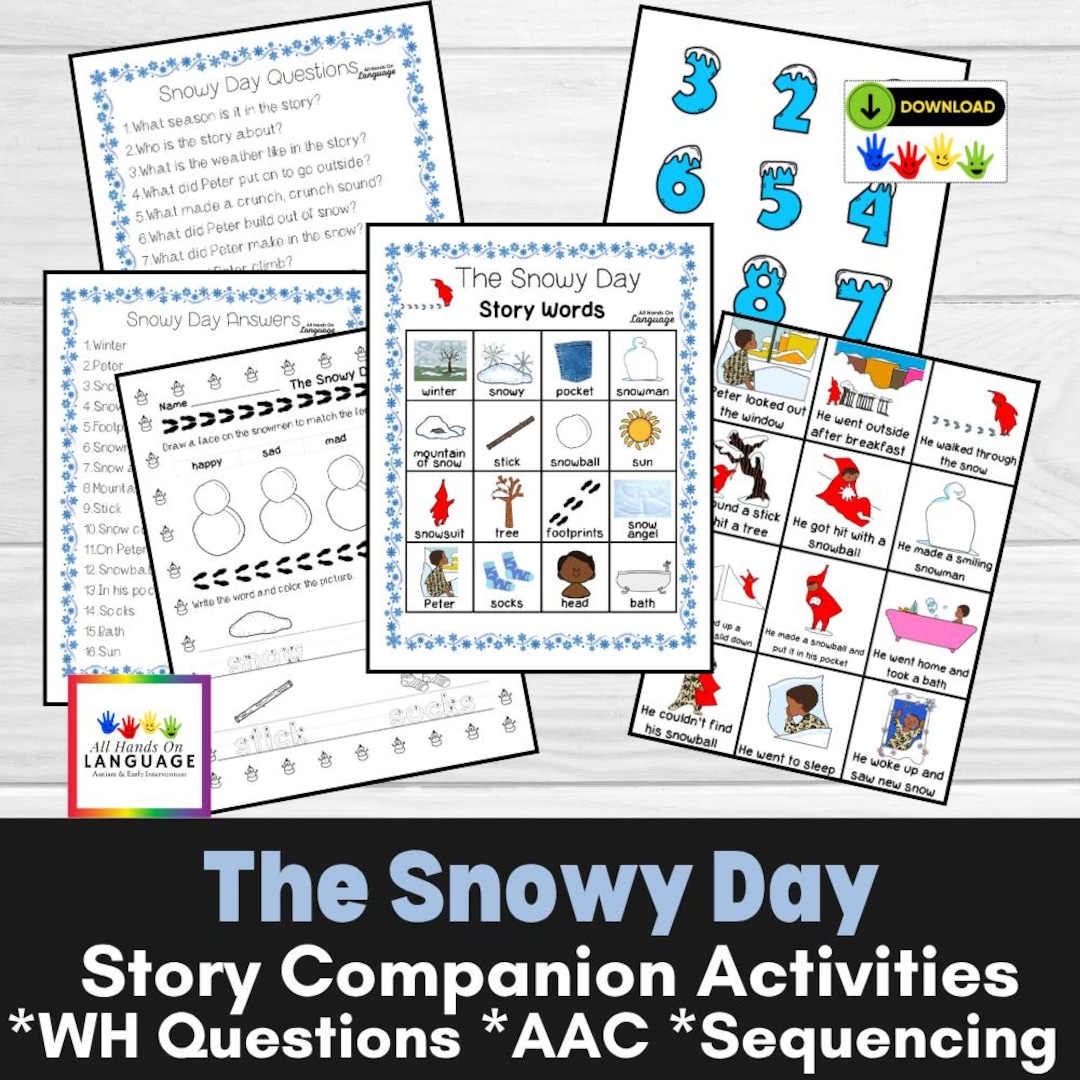 The Snowy Day Story Companion: Sequencing, Comprehension, AAC (PDF ...