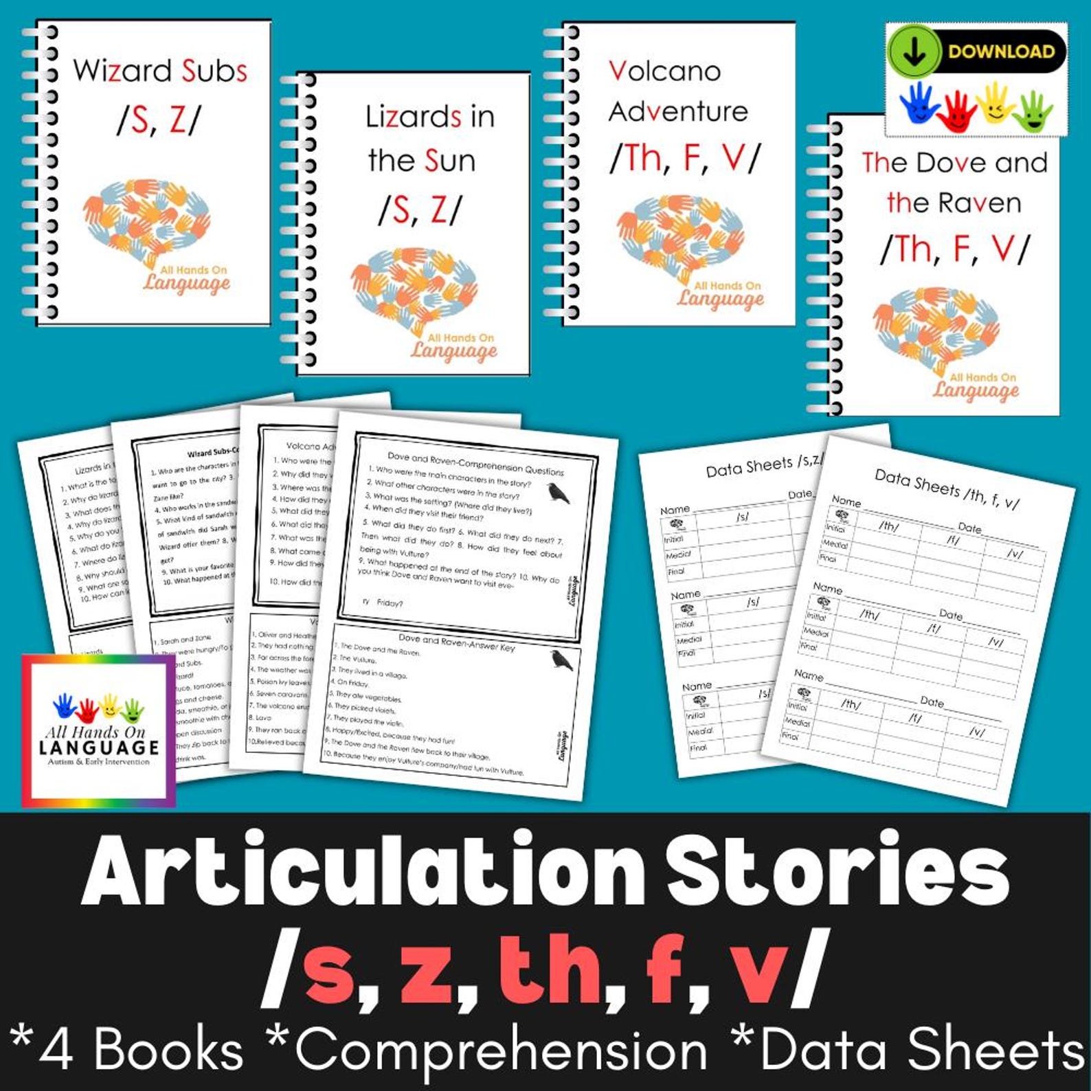 Articulation Stories: /s,z,th,f,v/ Speech Therapy Books With ...