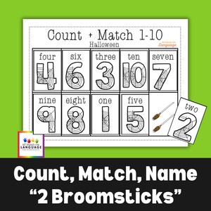 Halloween Numbers 1-10 Count and Match Interactive Activity, Autism and ...