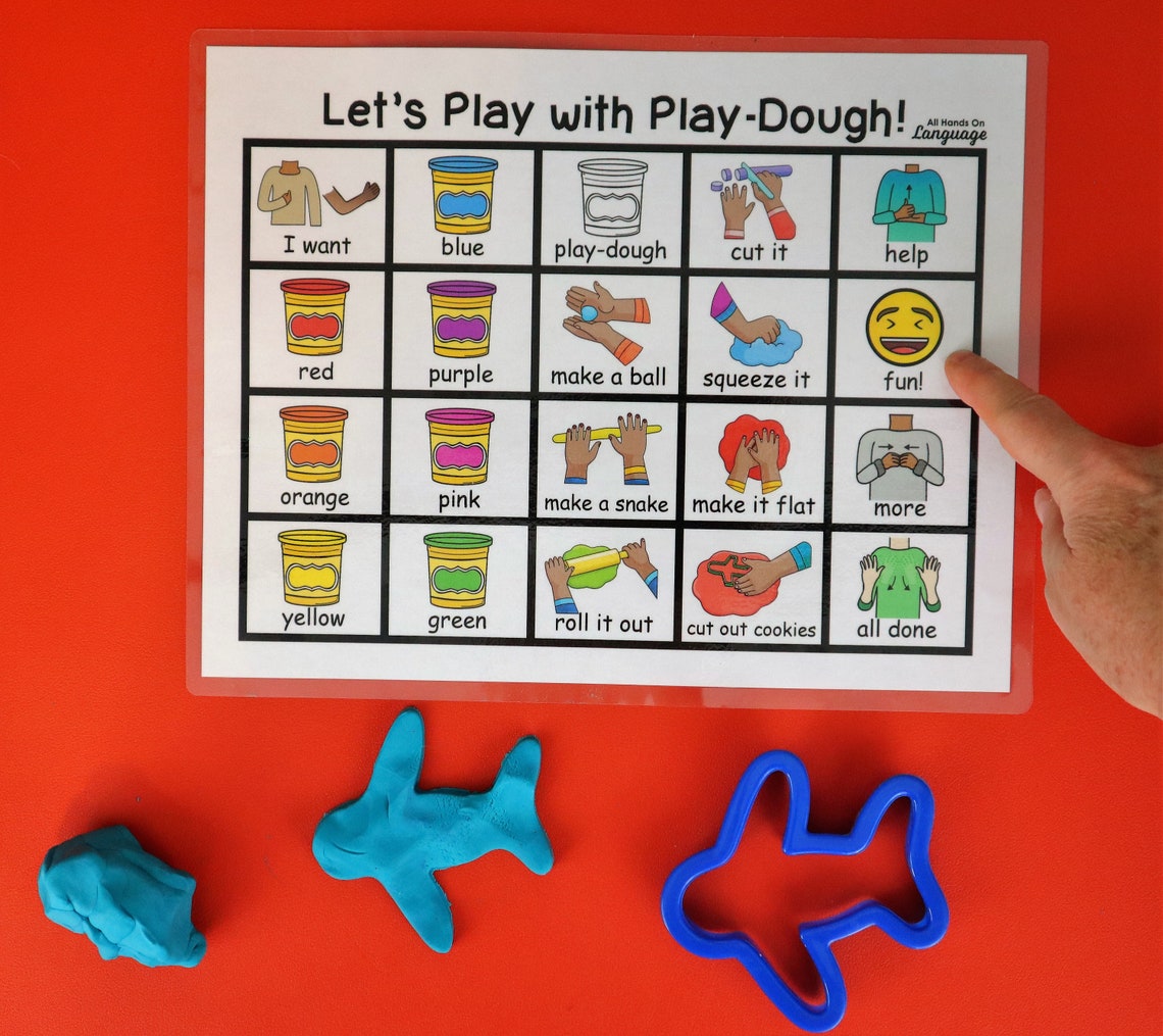 Play Dough Communication Board Aided Language AAC ASL Non - Etsy