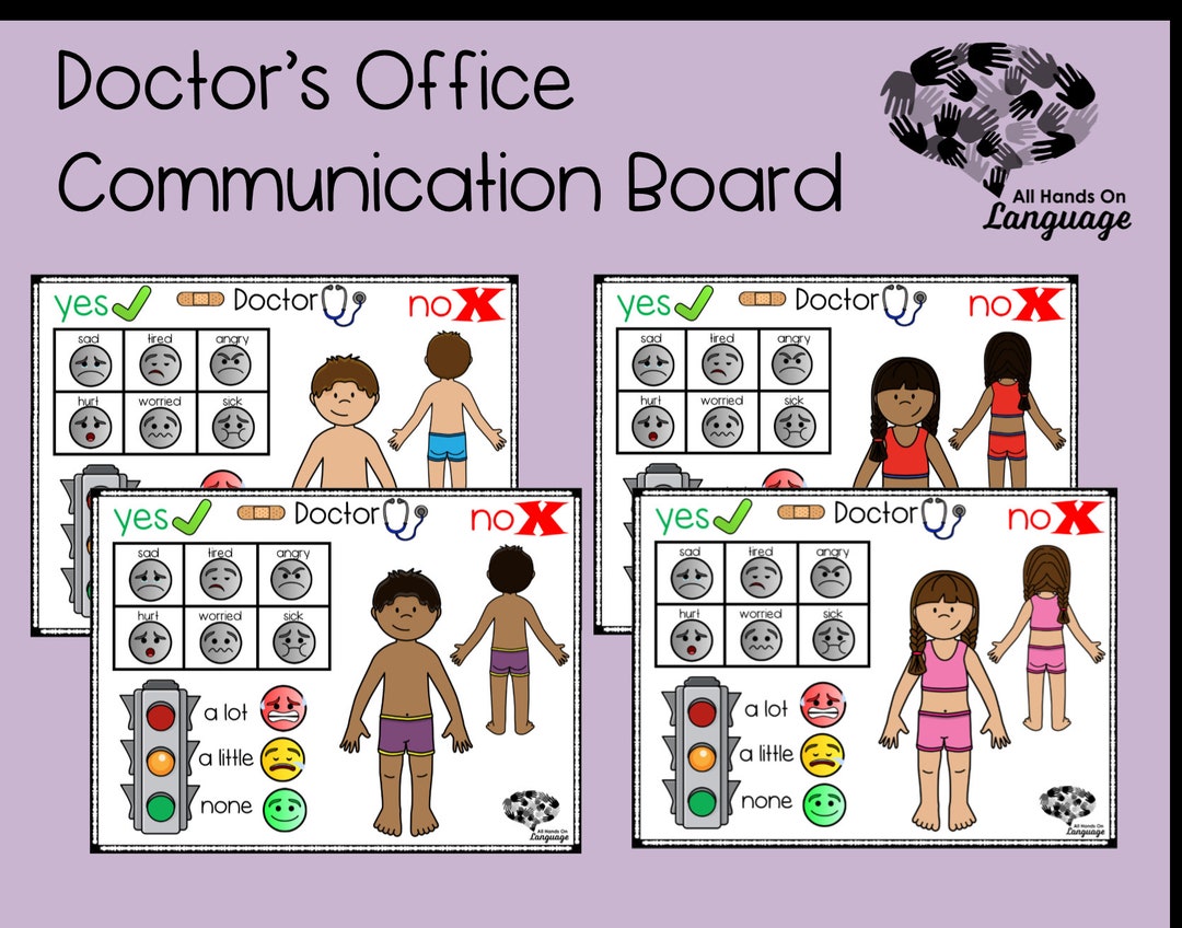 Doctor's Office Simple Communication Board to Express Emotions Pain ...