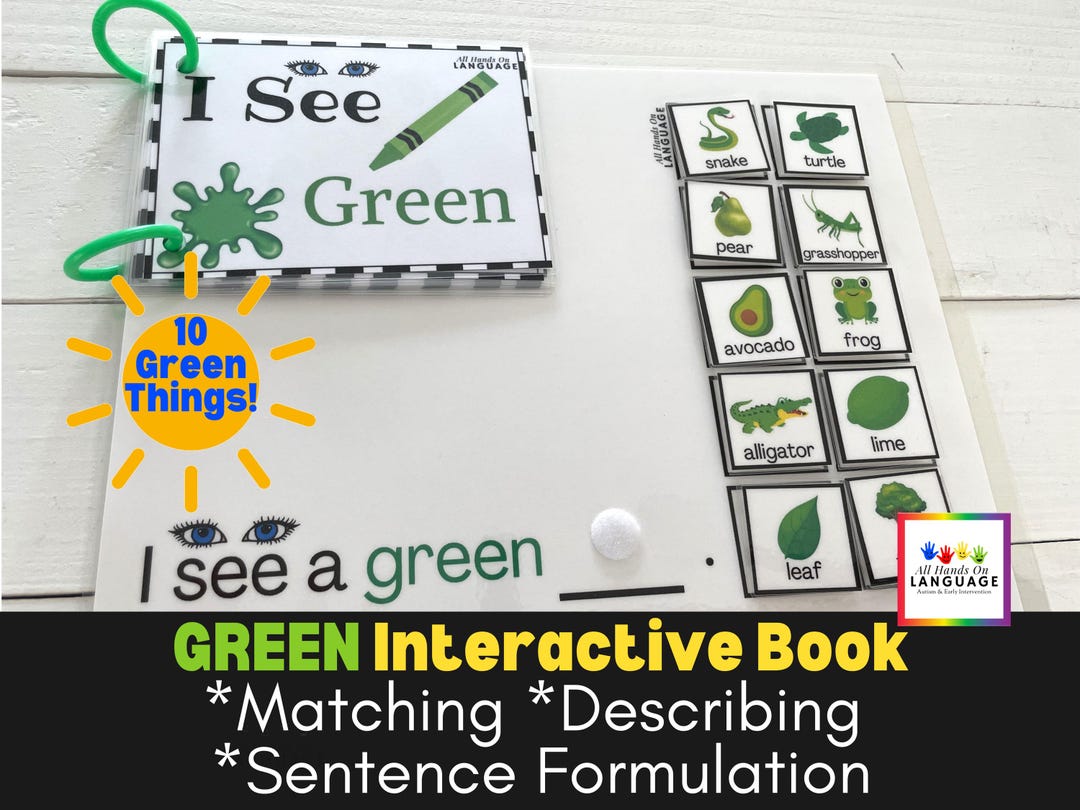 I See GREEN... Interactive Book and Sentence Formulation Activity ...
