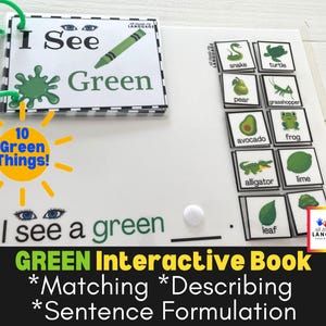 I See GREEN... Interactive Book and Sentence Formulation Activity ...