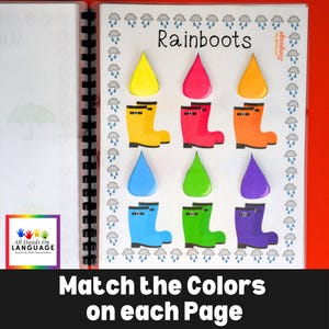 My Colorful Rainy Day Interactive Book, 5 Activity Pages to Match ...