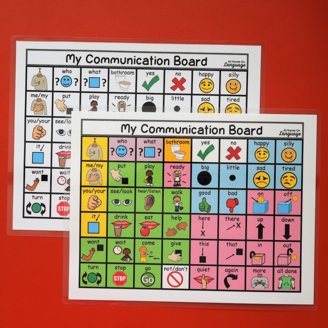 DIGITAL Basic Communication Board-48 Color Coded Words - Etsy