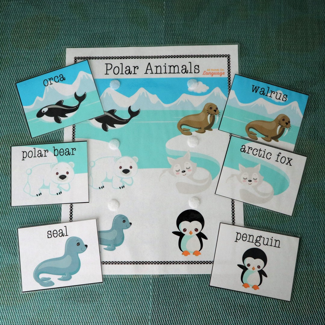 Polar Animals Puzzle Match Activity, Autism and Preschool Busy Book ...