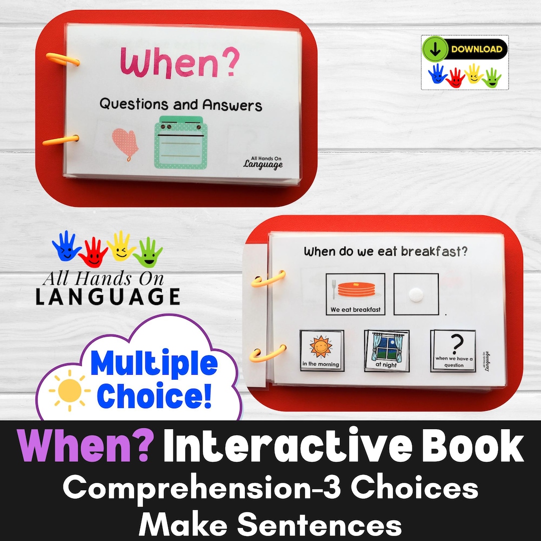 When Questions Interactive Book: Autism Speech Comprehension (PDF ...