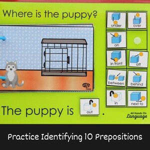Puppy Preposition Interactive Book: Sentence Building, Speech & Autism ...