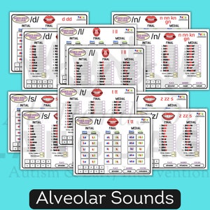 50 Articulation Mats | 25 Speech Sounds | Isolation, Syllable, and Word ...