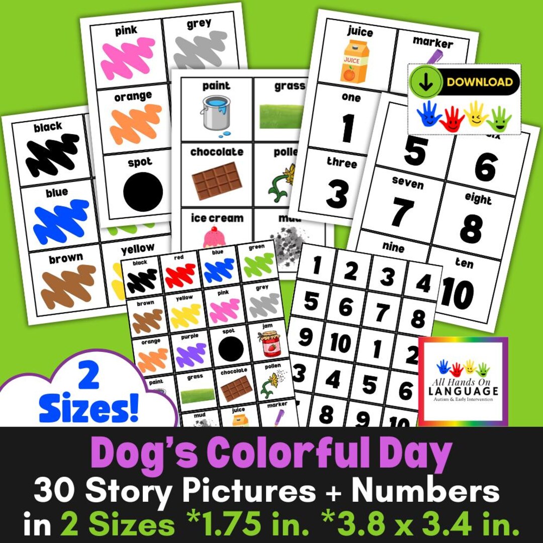 Dog's Colorful Day Story Companion: Autism Learning Activity (PDF ...