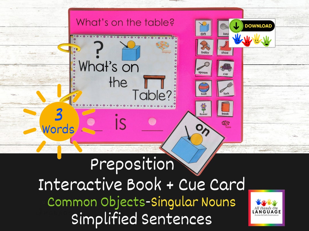 What's on the Table Interactive Book for Preposition ON - Etsy