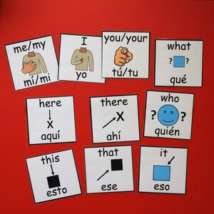 Bilingual Spanish English Vocabulary Cue Cards: AAC, ESOL (PDF ...