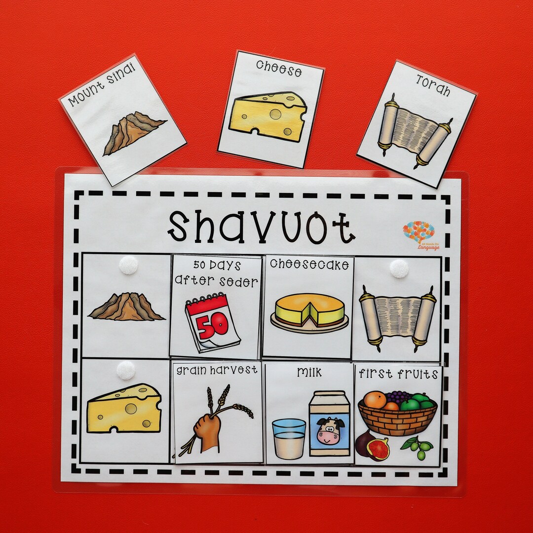 Shavuot Matching Activity, 8 Labeled Vocabulary Pictures, Jewish ...