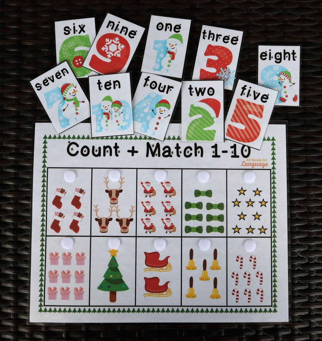 Christmas Numbers 1-10 Count and Match Activity, Autism and Preschool ...