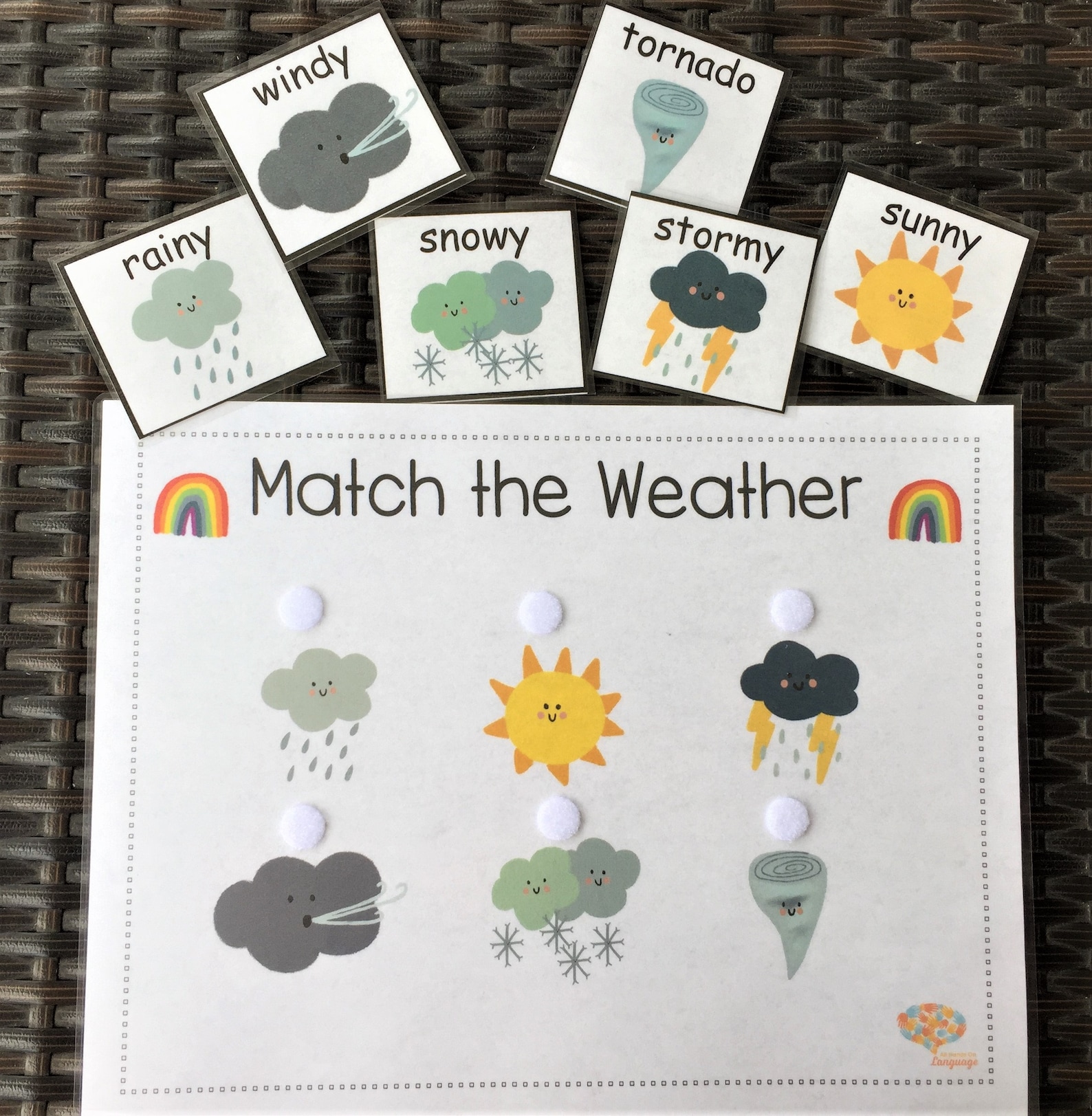 Weather Matching Activity for Kids 6 Types of Labeled Weather - Etsy