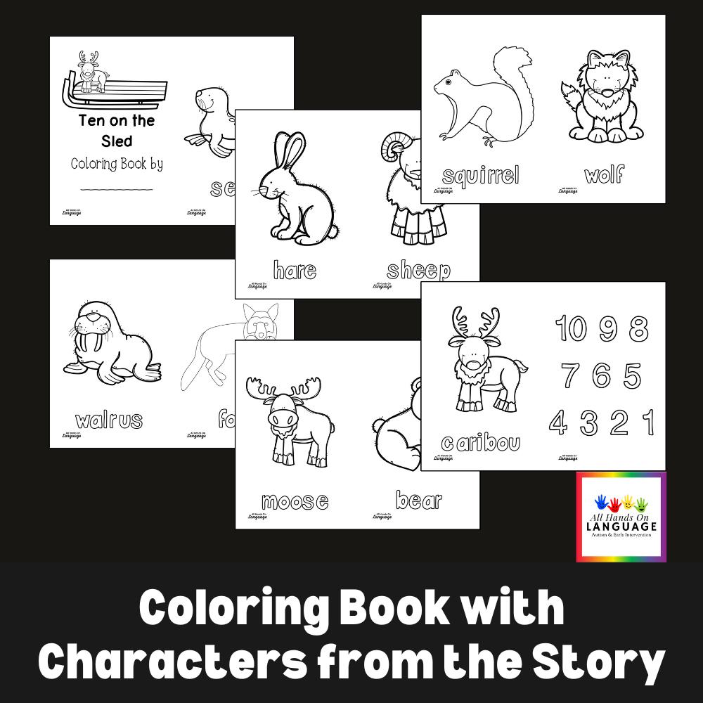Ten on the Sled Story Props: Winter Animals & Number Cards, Plus ...