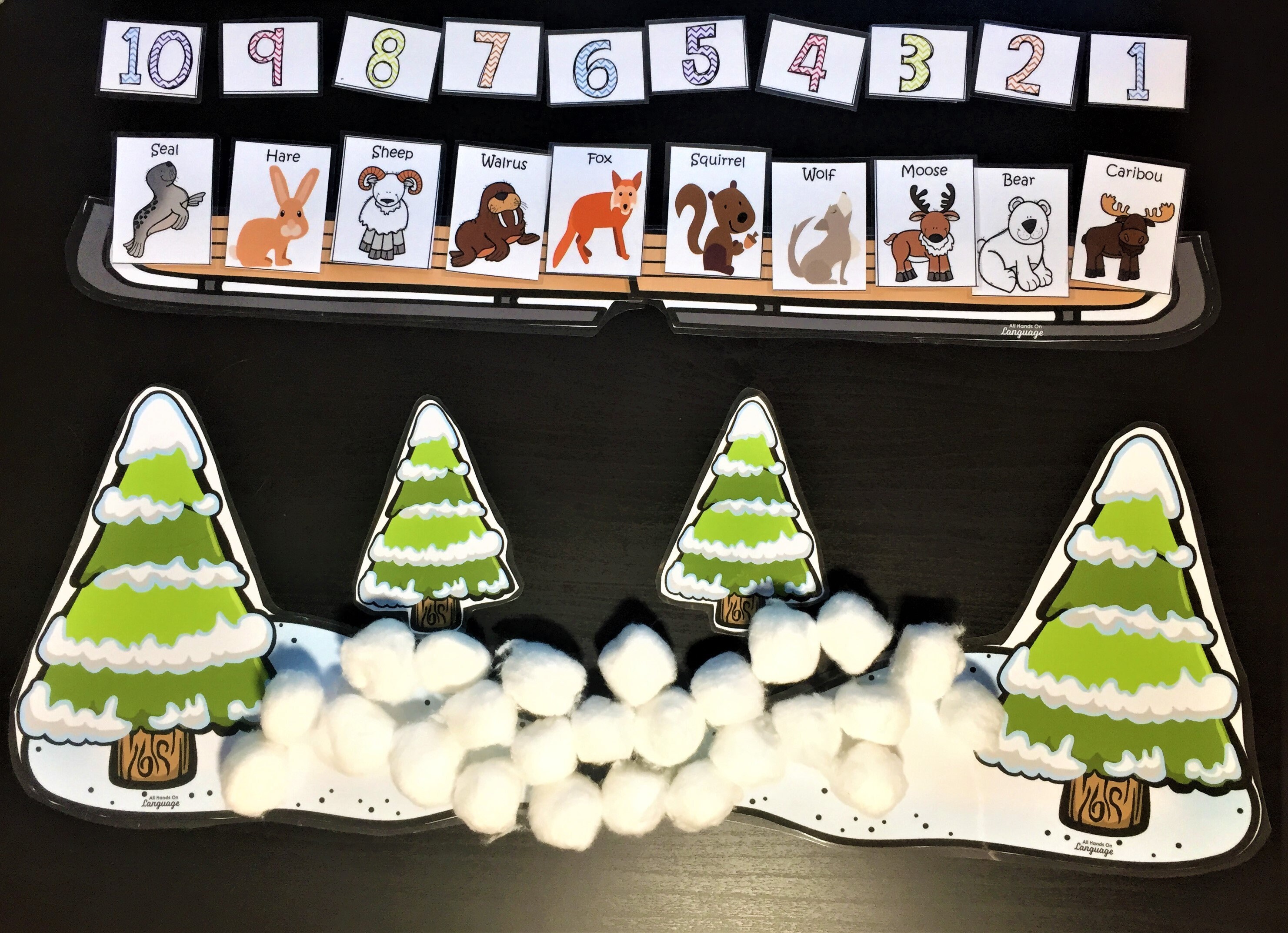 Ten On The Sled Story Retell Kit Story Props Characters | Etsy