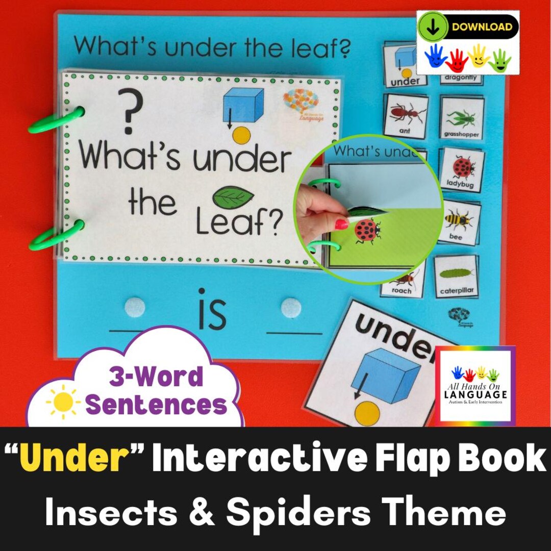 Bugs & Insects Interactive Flap Book: Preposition "under", Sentence ...