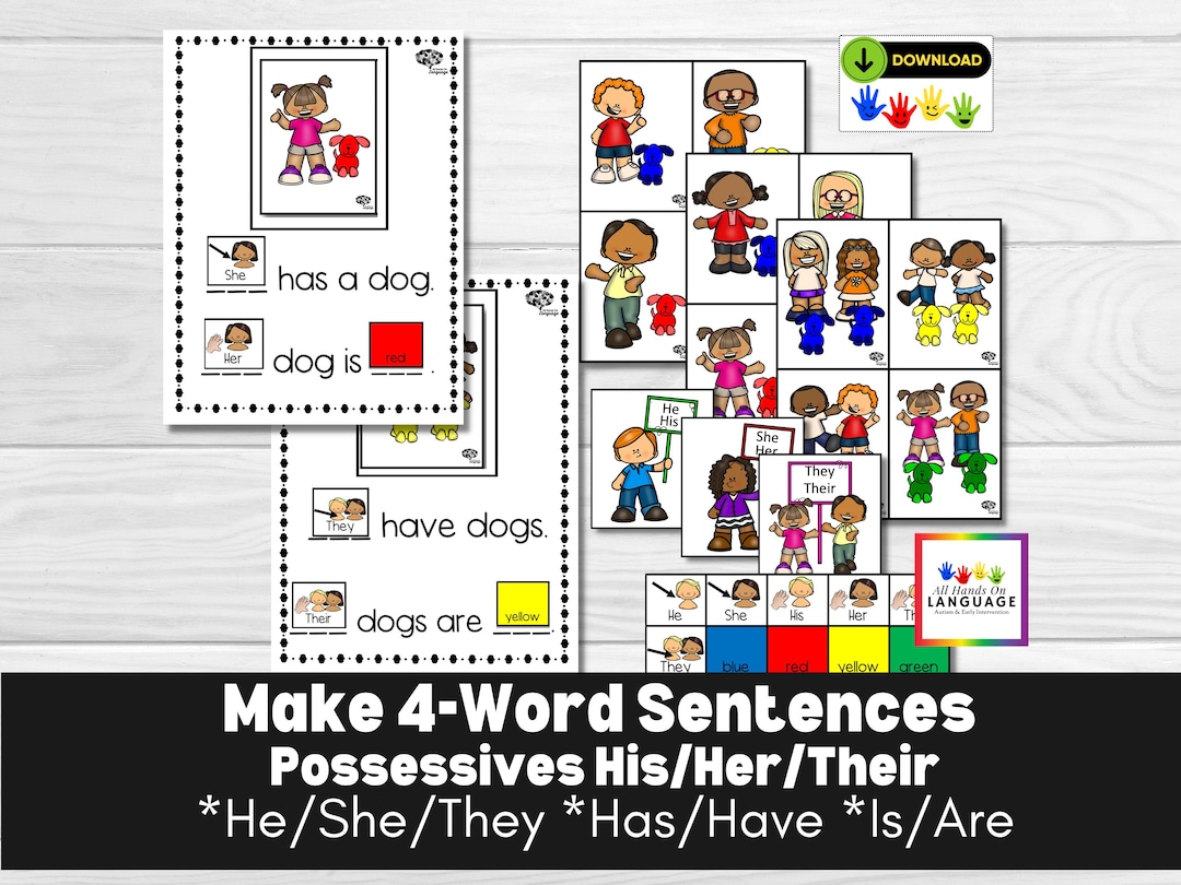 Make Sentences With Possessive Pronouns: His Her Their, Sentence Frames ...